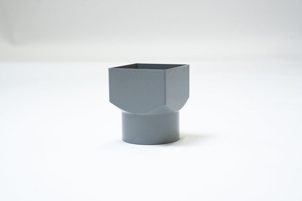 HWA verloopstuk, vierkant/rond, PVC, grijs, 100 x 100 (per stuk) – HWA ...